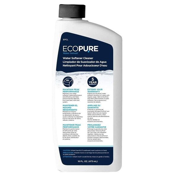 Ecopure Water Softener Cleaner, 16 oz, Liquid, Characteristic EPCL | Zoro