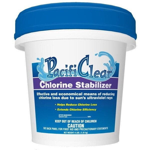 Pacificlear Chlorine Stabilizer, 4 lb Pail, Granular F081004032PC | Zoro