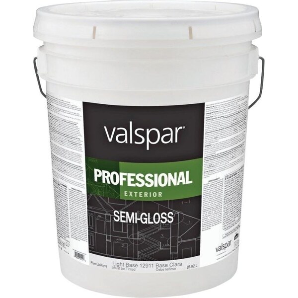 Valspar Professional 12900 Series 04500008 Exterior Paint, SemiGloss ...
