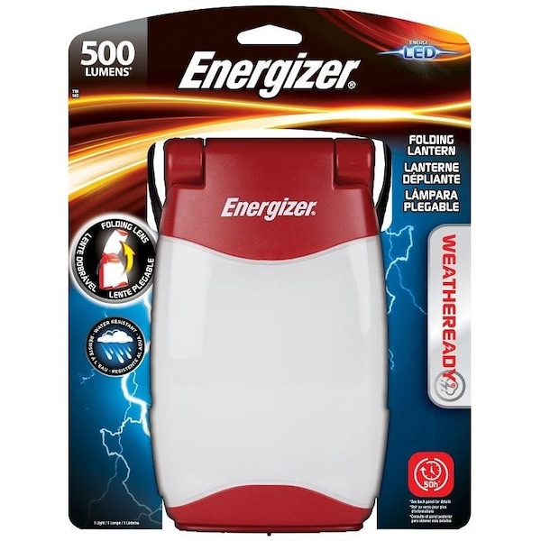 Energizer Weatheready Series Folding Lantern, D Battery, LED Lamp, 500 ...
