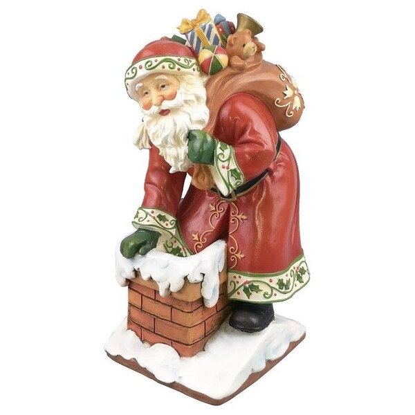 Santas Forest Christmas Figurine, Christmas Santa on a Chimney ...