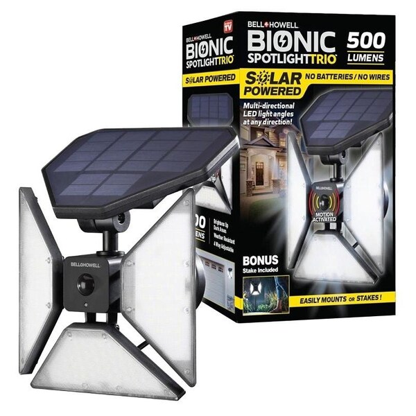 Bell + Howell Bionic Series SolarPowered Spot Light, 3Lamp, LED Lamp ...