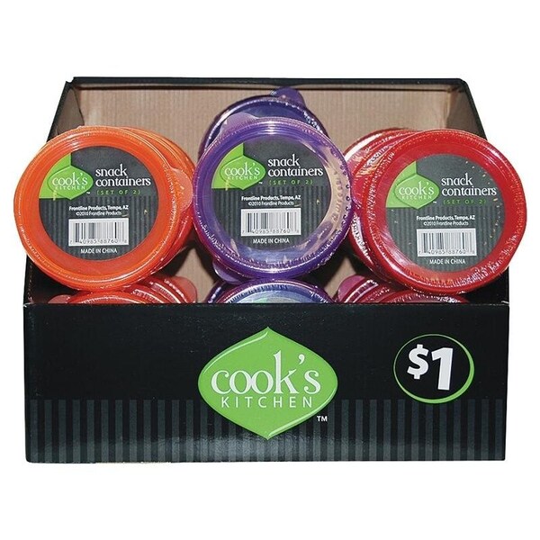 Cooks Kitchen Snack Container, 8 oz Capacity, Bright Orange 8860 | Zoro