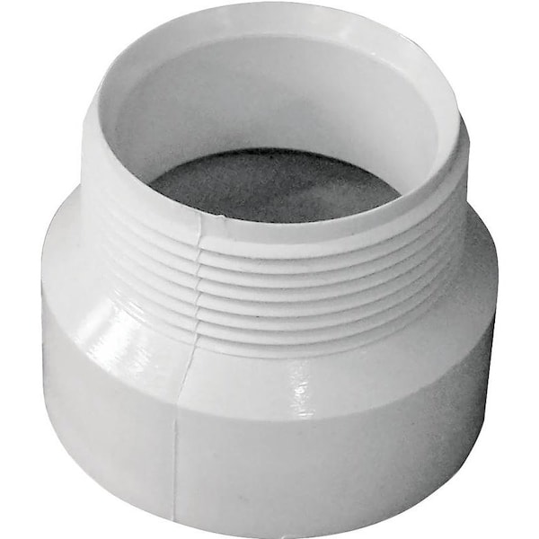 Genova CANPLAS Pipe Adapter, 112 in, MNPT x Hub, PVC, White 192871 | Zoro