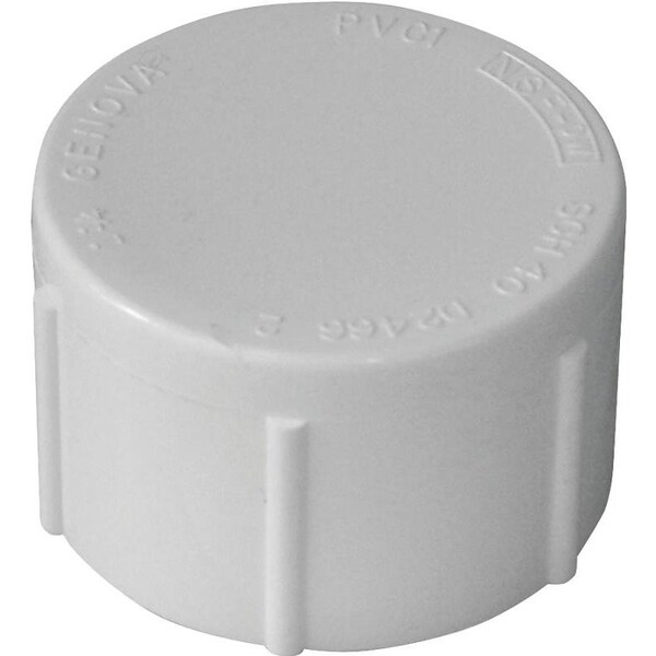 Lasco Pipe Cap, 114 in, FPT, PVC, White, SCH 40 Schedule 448012BC | Zoro