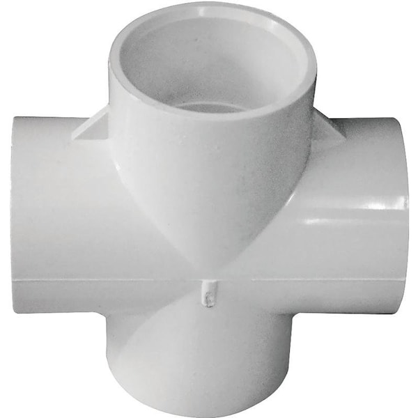 Lasco Pipe Cross, 1 in, Slip, PVC, White, SCH 40 Schedule, 450 psi ...
