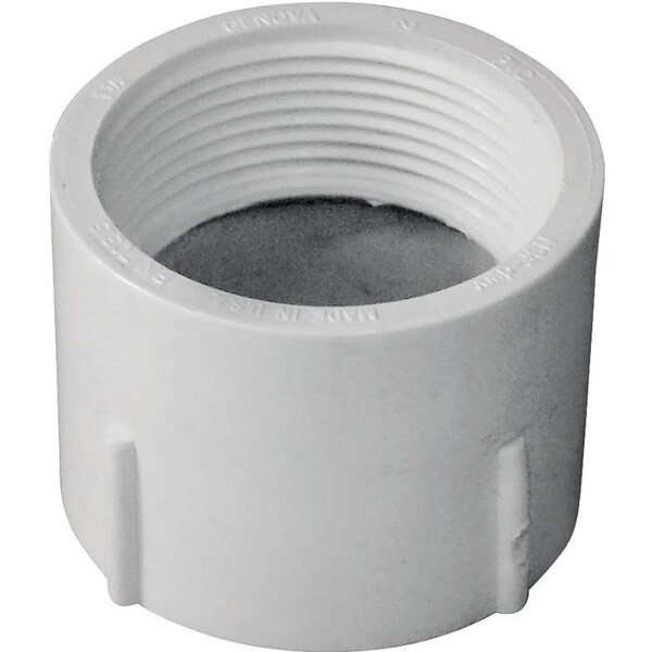 Genova IPEX Pipe Adapter, 112 in, FNPT x Hub, PVC, White, SCH 40 ...