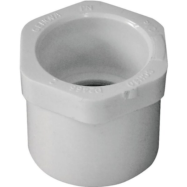 Lasco 437131 Reducer Bushing, 1 x 34 in, Spigot x Slip, PVC, White, SCH ...