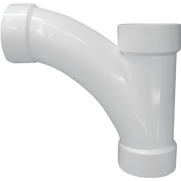 Genova CANPLAS Combination Tee Pipe Wye, 4 in, Hub, PVC, White, SCH 40 ...