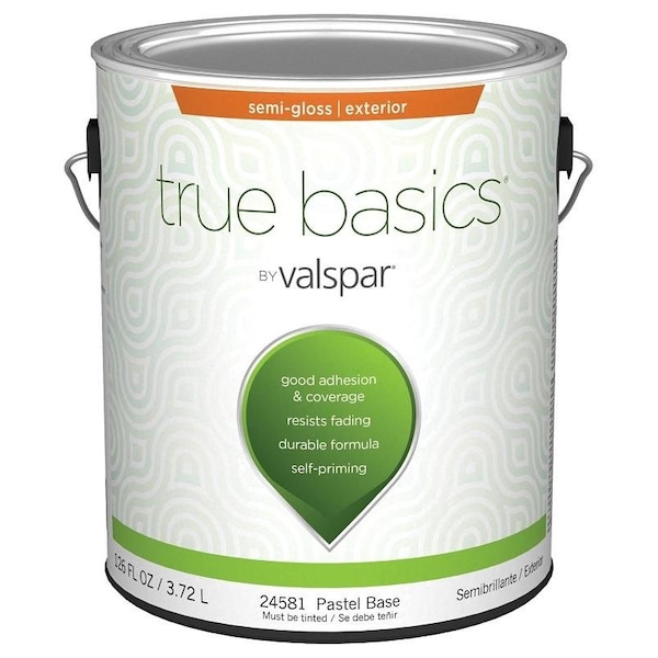 Valspar TRUE Basics 24580 Series Exterior Paint, SemiGloss, Pastel Base ...