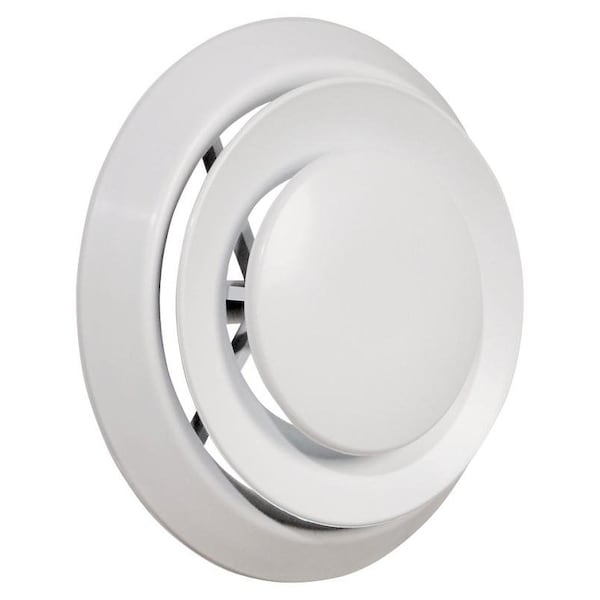 Imperial Premium Round Air Diffuser with Collar, Steel, White DR-08 | Zoro