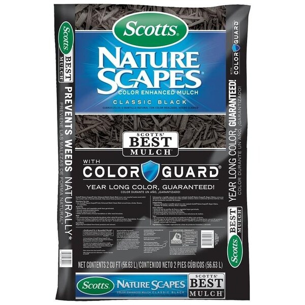 Scotts Nature Scapes Color Enhanced Mulch, Black, 2 cuft Bag 88502440 ...