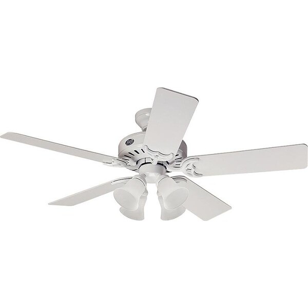 Hunter Ceiling Fan, 5Blade, Bleached OakWhite Blade, 52 in Sweep ...