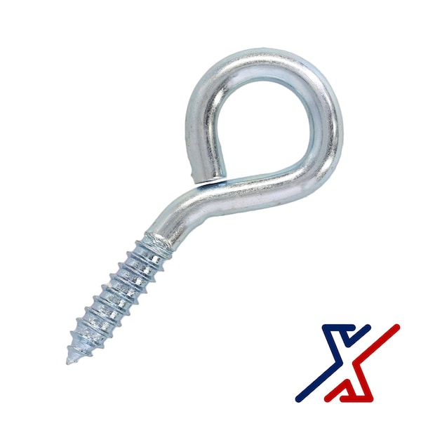 X1 Tools Eye Wood Screw Steel, Zinc Plated, 120 PK X1E-CON-SCR-EYE ...