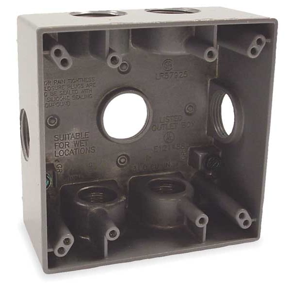 BELL Weatherproof Box,7 Inlets,Aluminum (5346-0) | Zoro