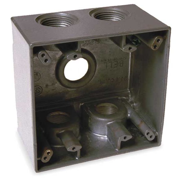 BELL Weatherproof Box,1 in Hub,5Inlet (5389-0) | Zoro
