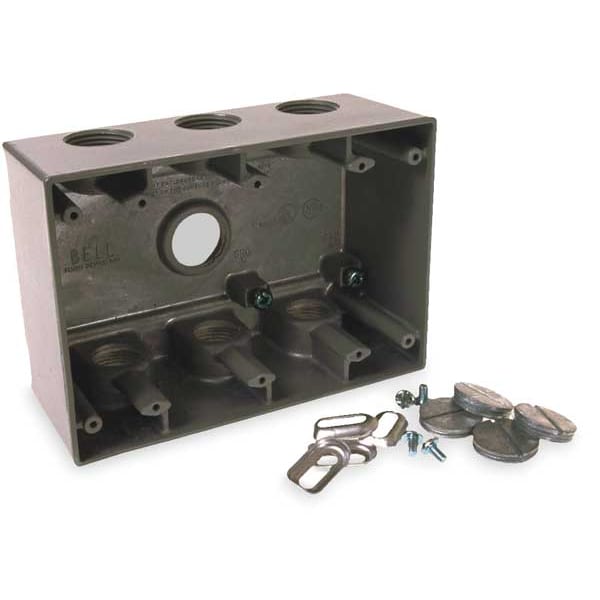 Bell Outdoor Weatherproof Electrical Box, 55 cu in, Three Gang Box Type ...
