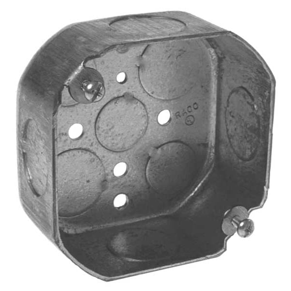Raco Electrical Box, 15.5 cu in, Octagon Box Type, 1 Gang, Galvanized ...