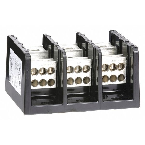 Square D Power Distribution Block, Open, 3 Pole, 335 A Copper, 600 V AC/DC, Surface Mount ...