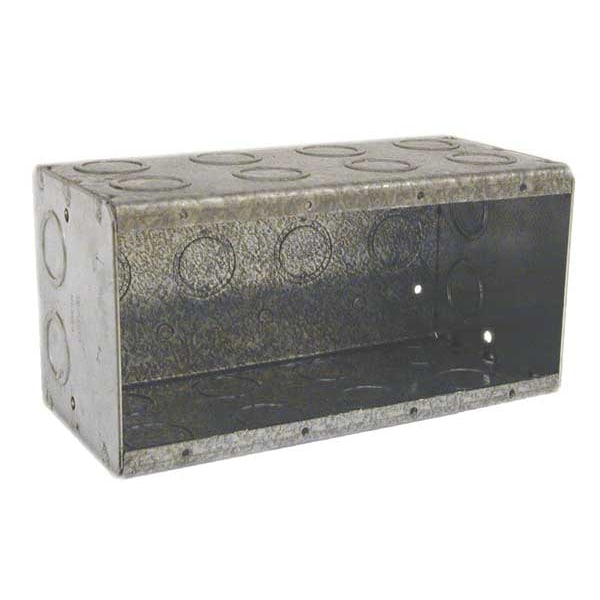 Raco Electrical Box, 89.8 cu in, Masonry Box Type, 4 Gangs, Galvanized ...