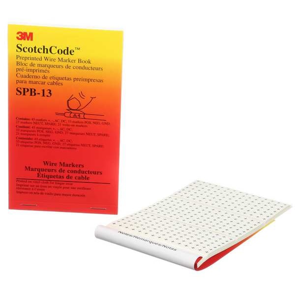 3M Wire Marker Book, Preprintd, Slf-Adhes, PK5, SPB-13 SPB-13 | Zoro