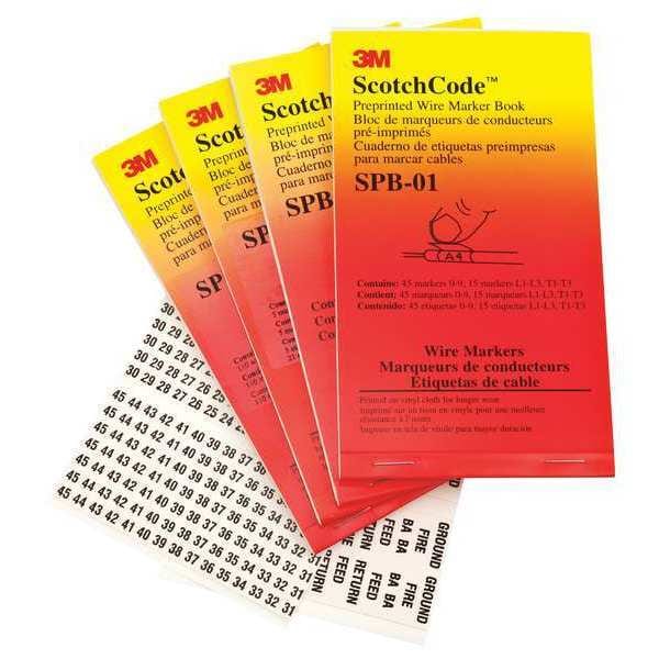 3M Wire Marker Book, Preprintd, Slf-Adhes, PK5, SPB-07 SPB-07 | Zoro