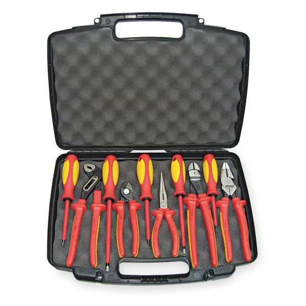 Knipex 10 pc Insulated Tool Set, Includes Pliers and Screwdrivers, SAE ...