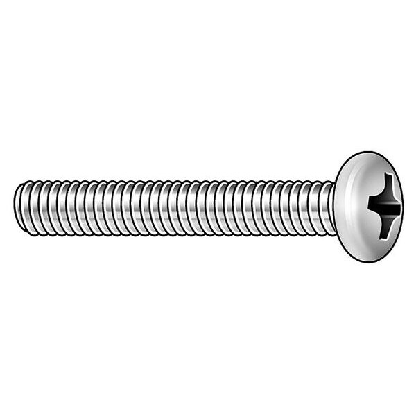 Zoro Select #10-32 x 7/8 in Phillips Round Machine Screw, Zinc Plated ...