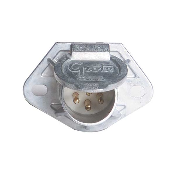 Grote Trailer Receptacle, 3-15/16" Dia., 7-Way 87250 | Zoro