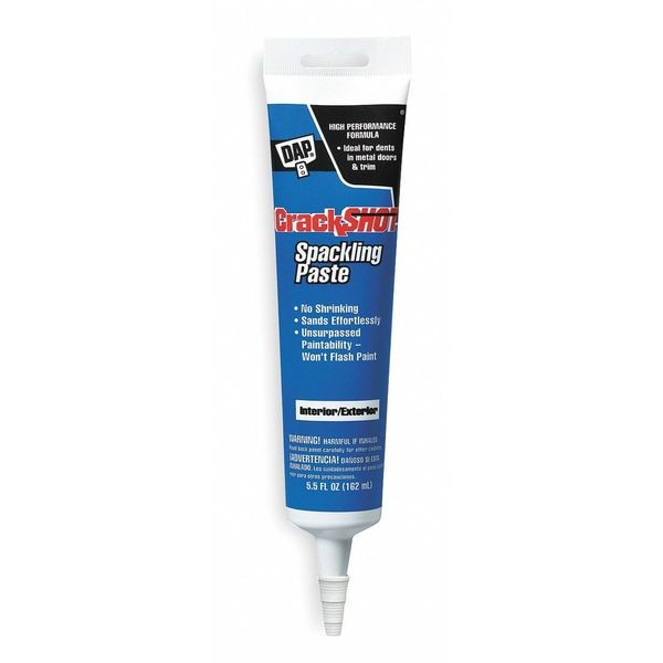 Dap High Performance Spackling Paste, 5.5 oz., Tube, White 12370 | Zoro