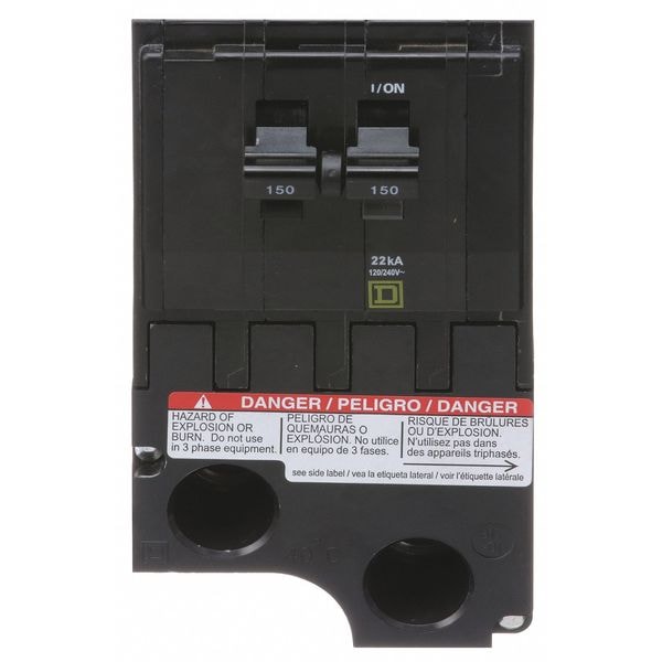SQUARE D 150A, 2 pole Miniature Circuit Breaker, QO, 120/240V AC ...