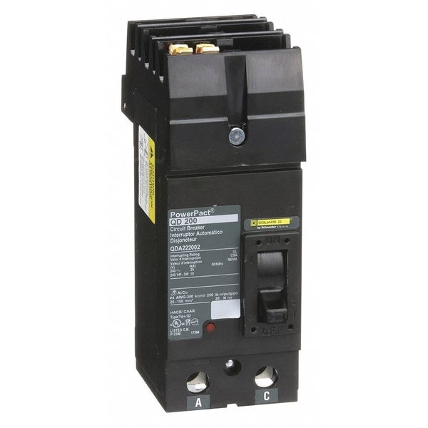 SQUARE D 200A, 2 pole Molded Case Circuit Breaker, QDA, 240V AC ...