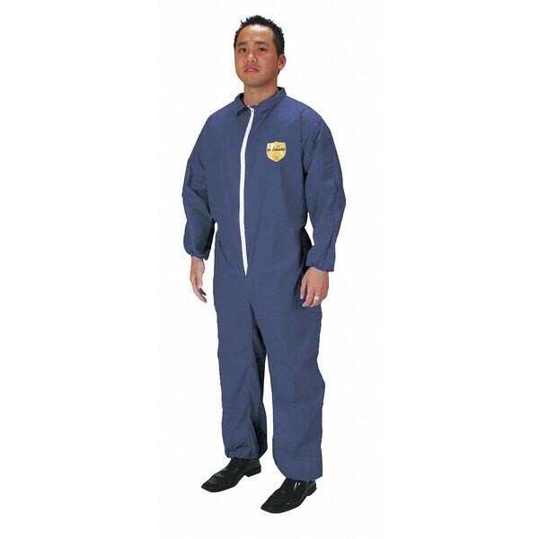 Dupont Collared Disposable Coveralls, XL, 25 , Blue, Proshield®, Zipper ...