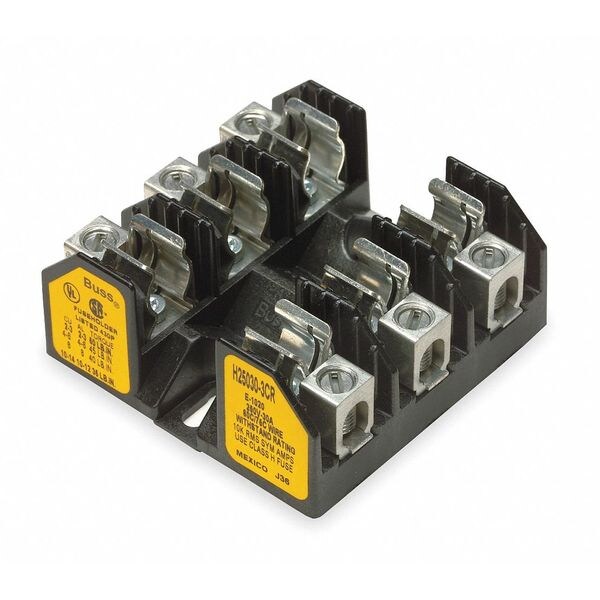 Eaton Bussmann Fuse Block, H UL Class, 3 Poles, Box Lug H25030-3CR | Zoro