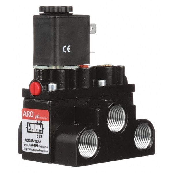 Aro Solenoid Air Control Valve, Alpha, Four-Way / Two-Position, 120V AC, 3/8 in Female NPT, 150 ...