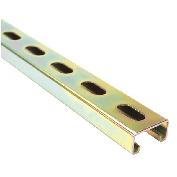 Zoro Select Single Channel Strut, Slotted, Steel, Zinc-Plated, 9/16 in ...