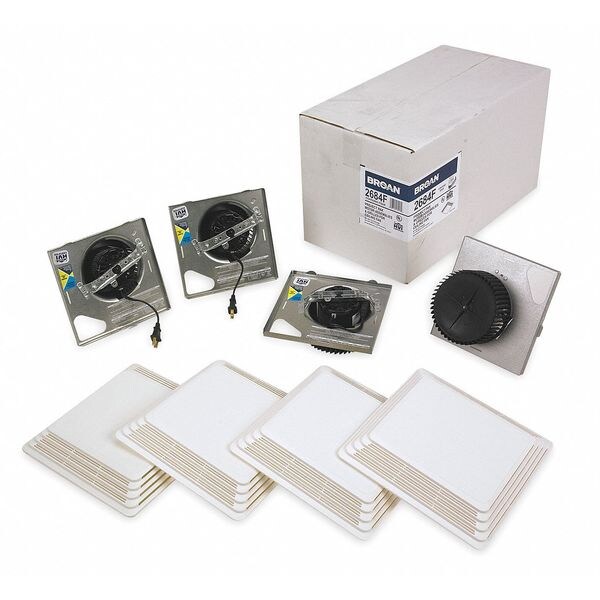 Broan Ceiling Bathroom Fan Finish Kit, 80 cfm, 4 in Duct Dia., 120V AC ...