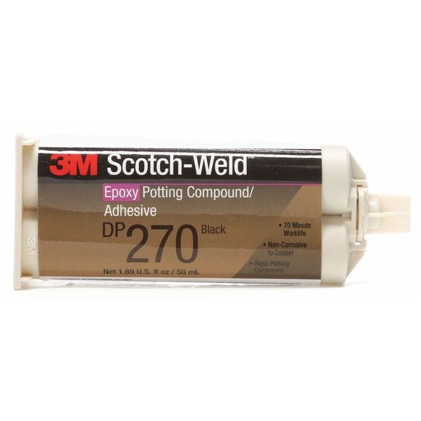 3M Epoxy Adhesive, DP270 Series, Cartridge, 12 PK, 1:1 Mix Ratio, 3 hr ...