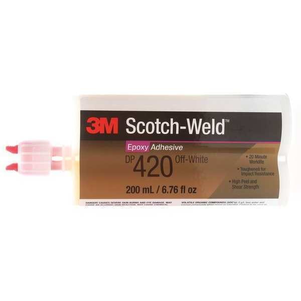 3M Epoxy Adhesive, DP420 Series, Off White, Dual-Cartridge, 12 PK, 2:01 ...