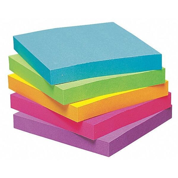 Post-It Sticky Notes, 3 x 3 In., Assorted, PK24 654-5UC | Zoro