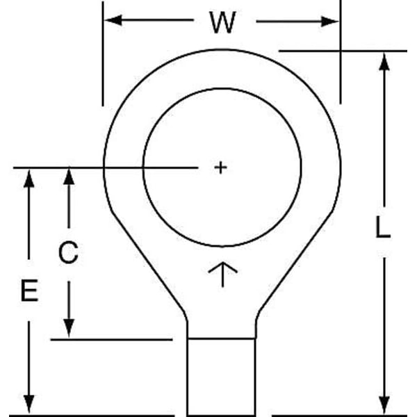3M Ring Terminal, 1/2 in Stud Size, 10 AWG, 1,000 V, Bare Insulated ...