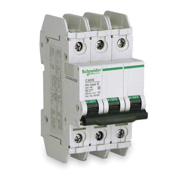 SCHNEIDER ELECTRIC 25, 3 pole IEC Miniature Circuit Breaker, C60N, 120 ...
