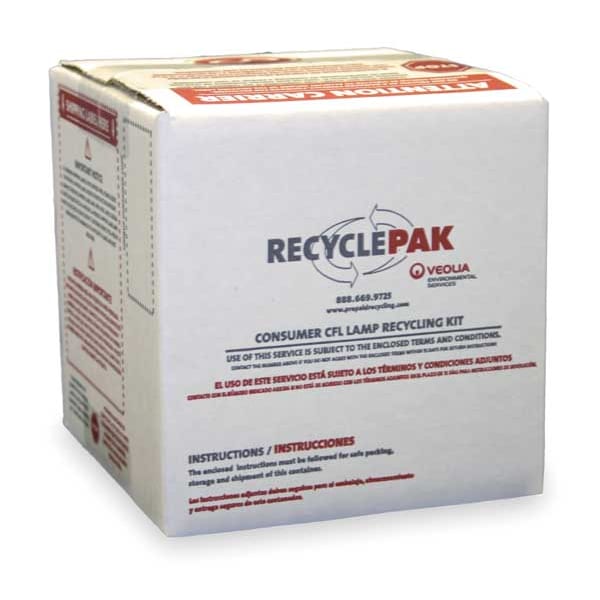Recyclepak Veolia Lamp Recycling Kit, 6"x6"x6" SUPPLY-123 | Zoro