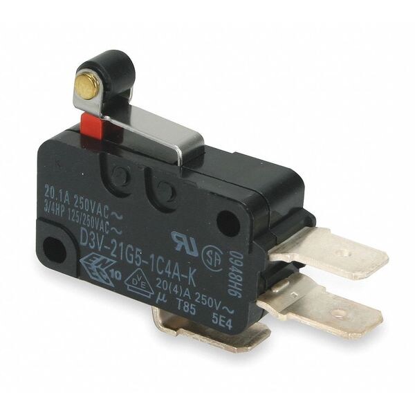 Omron Miniature Snap Action Switch, Hinge Roller, Lever Actuator, SPDT ...
