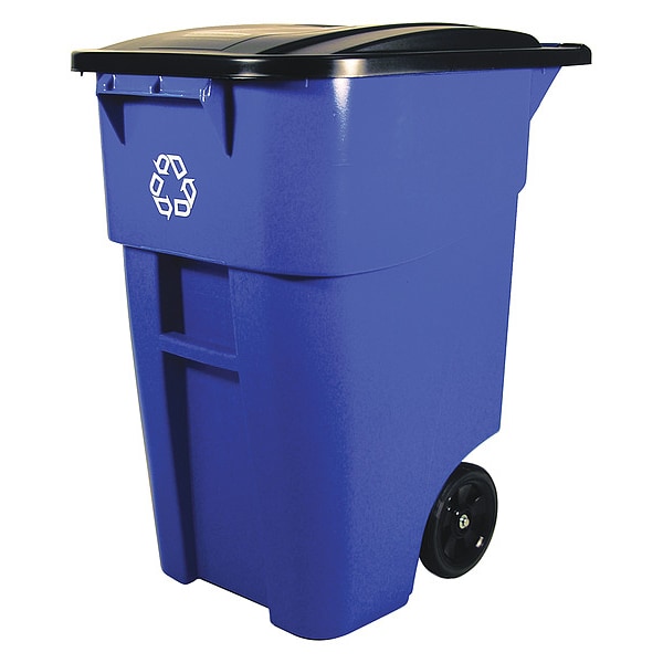 Rubbermaid Commercial 50 gal Rectangular Recycling Bin, Flat Top ...