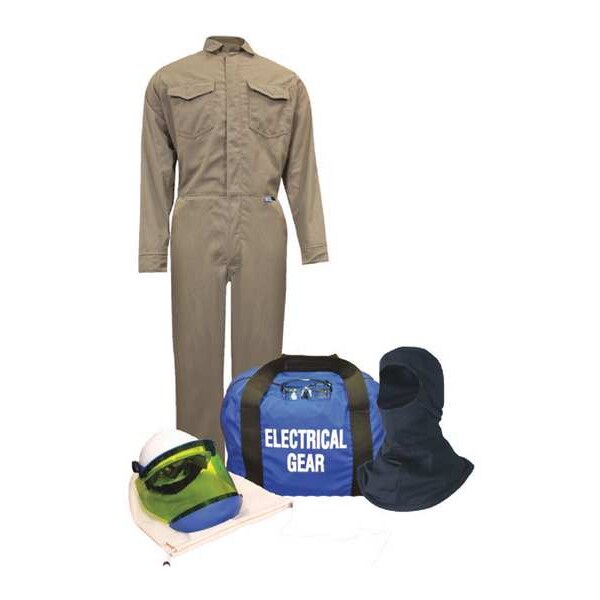 National Safety Apparel Flame-Resistant Coverall Kit, Kha, L, HRC2 ...