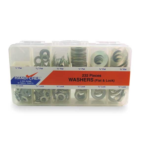 Itw Bee Leitzke Washer Assortment, Steel, Zinc Finish, 232 PCS WWG-DISP ...