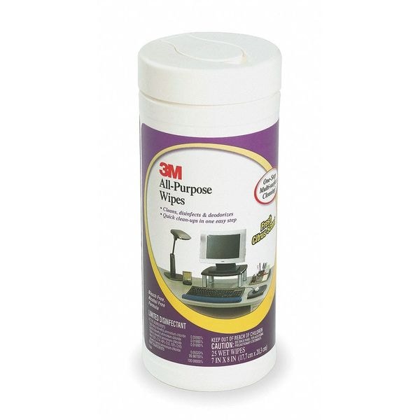 3M Canister, 25 Wipes, 5" x 7" CL563 | Zoro