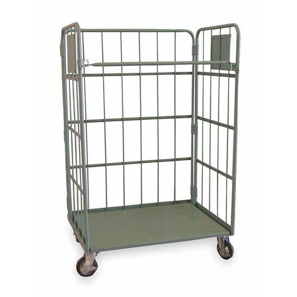 Dayton Stock Cart With 3-Sides, 1100 lbs., Gray 2PLF9 | Zoro