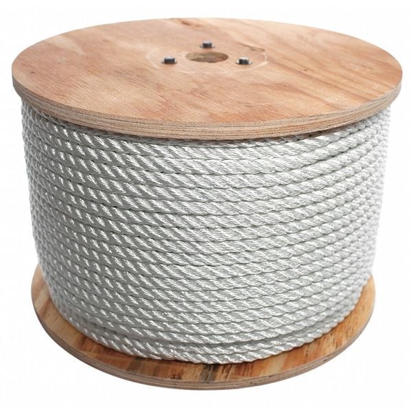 Zoro Select Rope, PES, Twisted, 1/2 In. dia., 600 ft. L 2PRL6 | Zoro